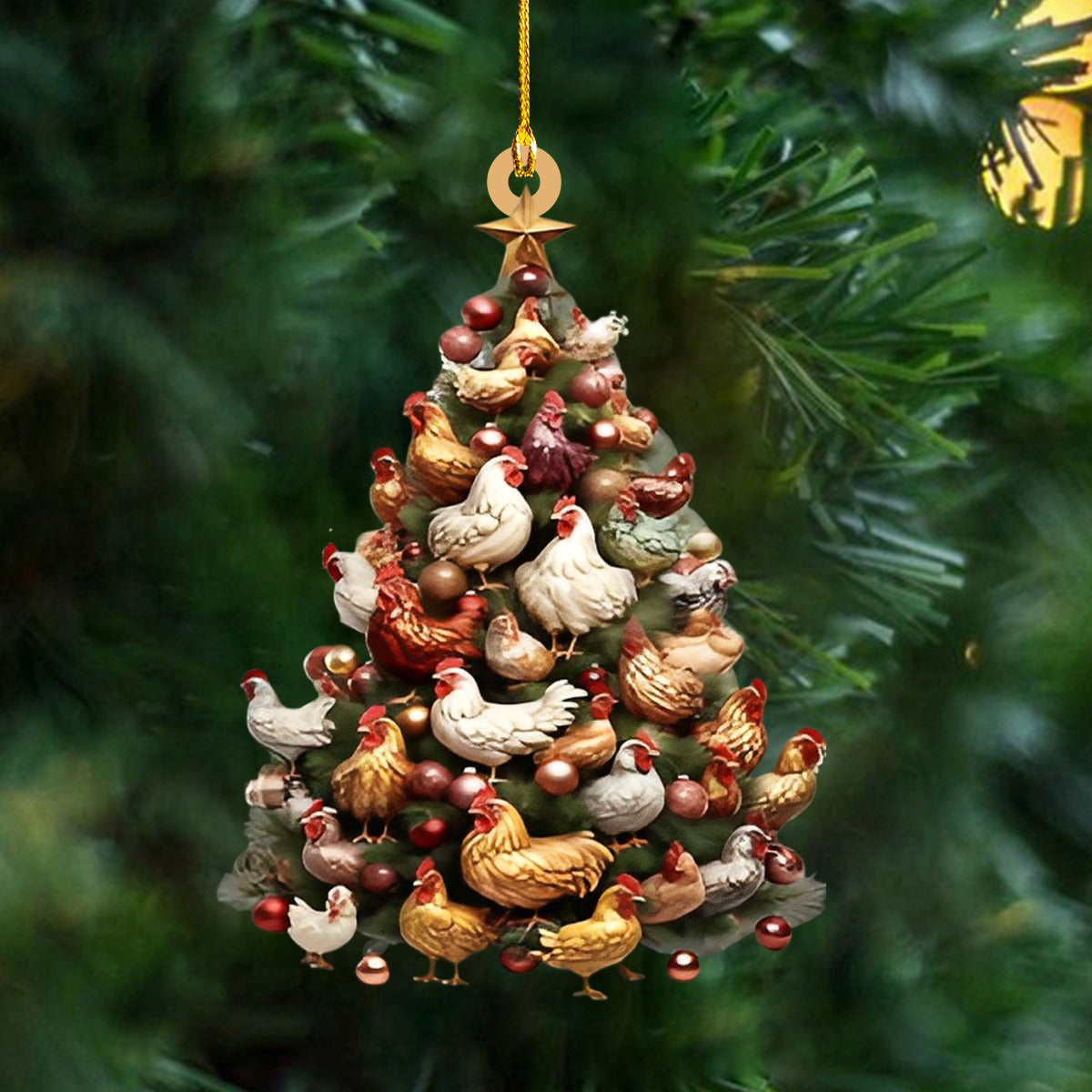 Chicken Christmas Tree Ornament, Chicken Lovers Gift – WAVAO